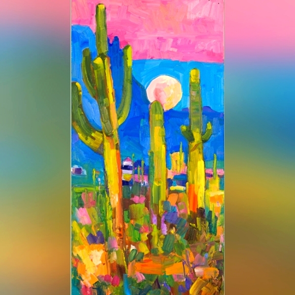 Dawn Normali | Art | Moonlight Glow Oil Painting Print | Poshmark